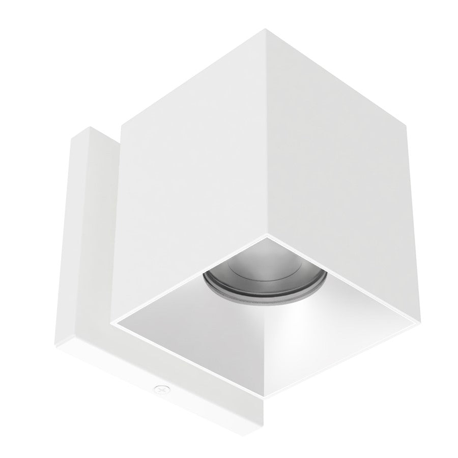 WAC Zoron 1Lt 3.5" Square Outdoor Wall Light, Narrow Beam/White Haze ...